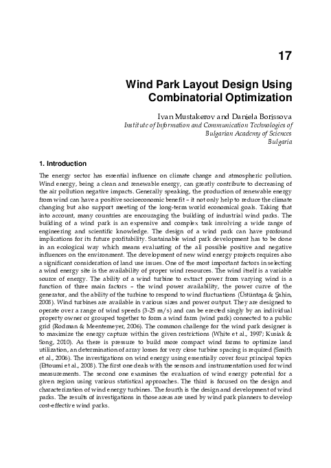 (PDF) Wind Park Layout Design Using Combinatorial Optimization