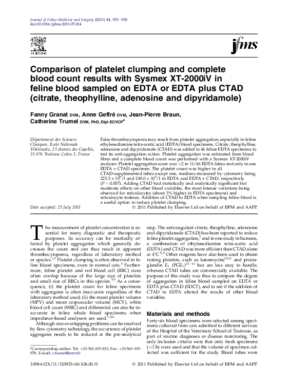 (PDF) Comparison of platelet clumping and complete blood count results ...