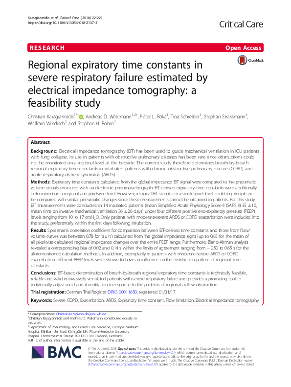 (PDF) Regional expiratory time constants in severe respiratory failure ...