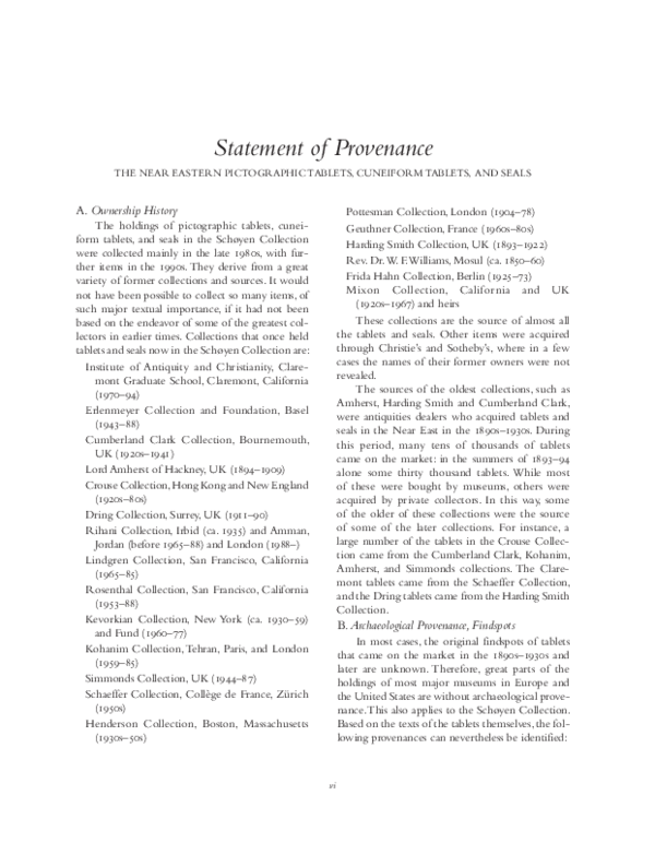 (PDF) Statement of Provenance