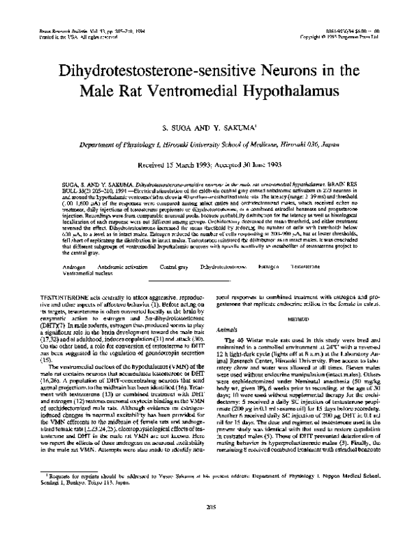 (PDF) Dihydrotestosterone-sensitive neurons in the male rat ...