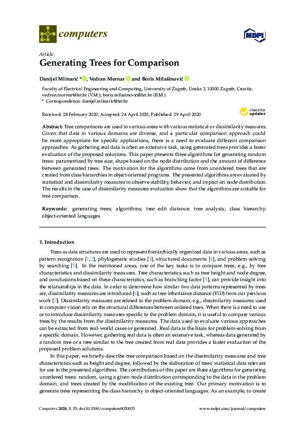 (PDF) Generating Trees for Comparison
