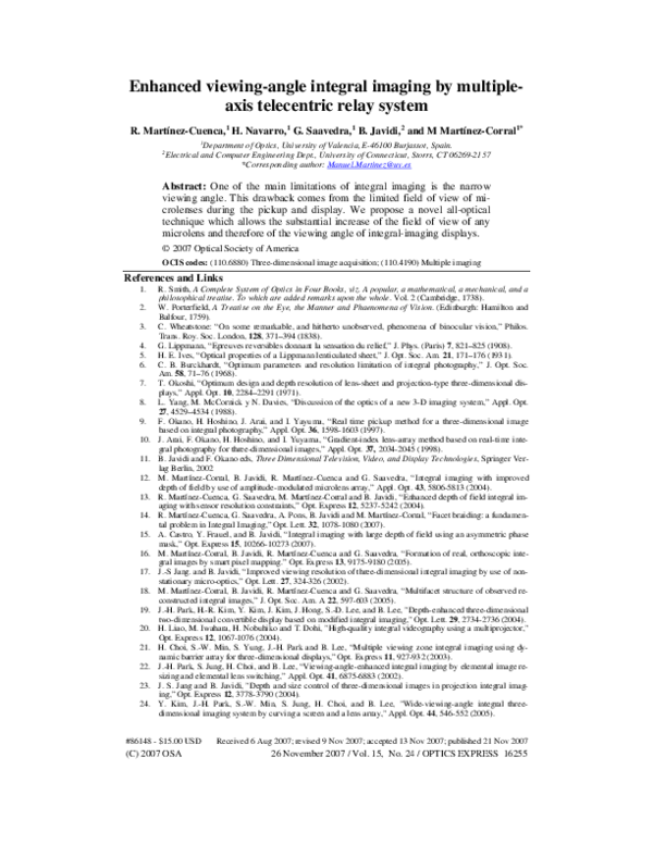 (PDF) Enhanced viewing-angle integral imaging by multiple-axis ...