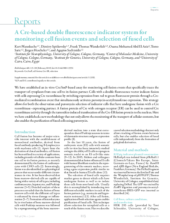 (PDF) A Cre-based double fluorescence indicator system for monitoring ...