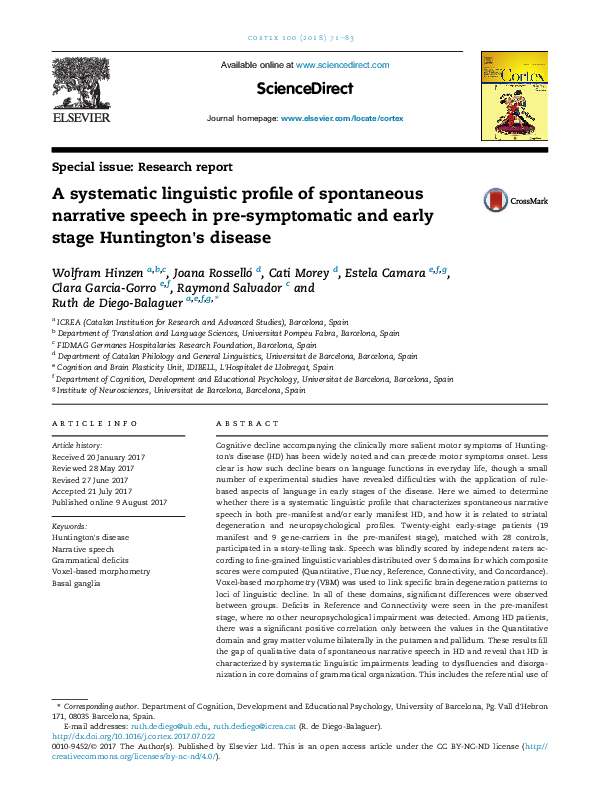 (PDF) A systematic linguistic profile of spontaneous narrative speech ...