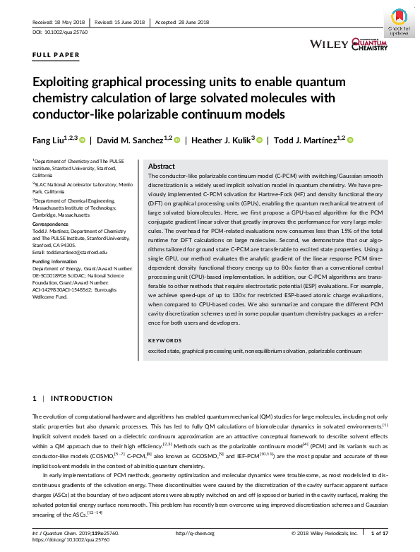 (PDF) Exploiting graphical processing units to enable quantum chemistry ...