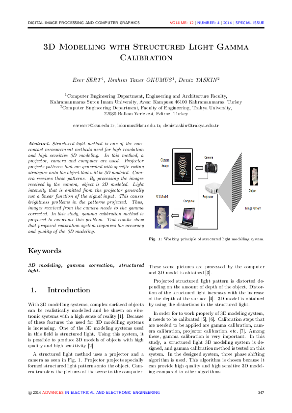 (PDF) 3D Modelling with Structured Light GAMMA Calibration
