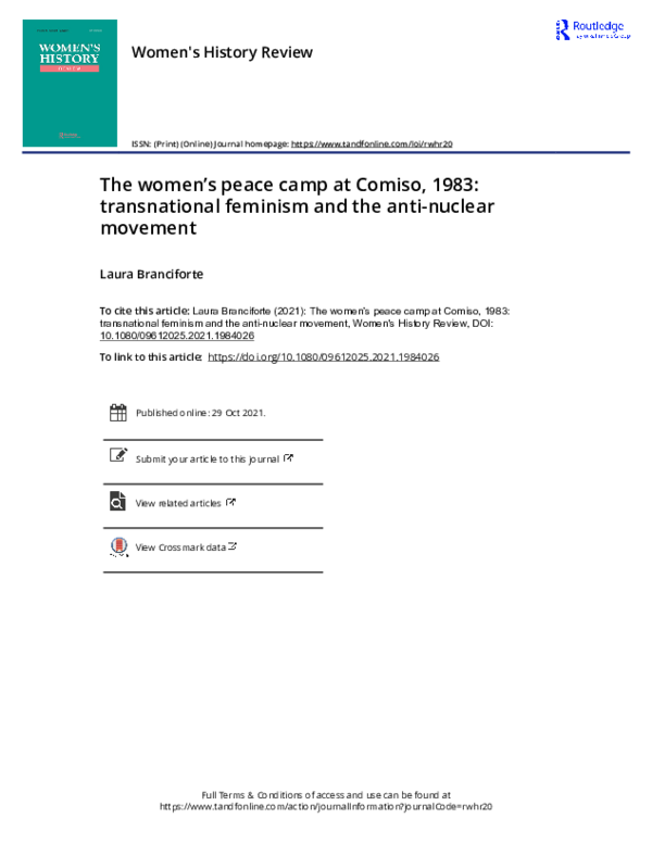 (PDF) The women s peace camp at Comiso 1983 transnational feminism and ...