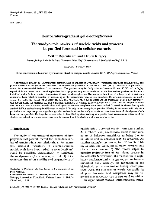 (PDF) Temperature-gradient gel electrophoresis
