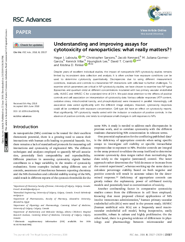(PDF) Understanding and improving assays for cytotoxicity of ...