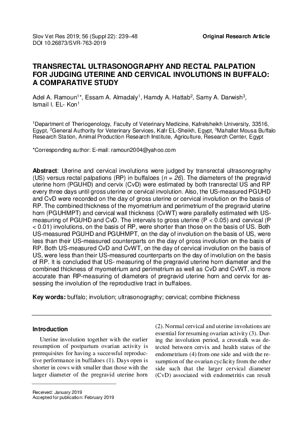(PDF) Transrectal Ultrasonography and Rectal Palpation for Judging ...