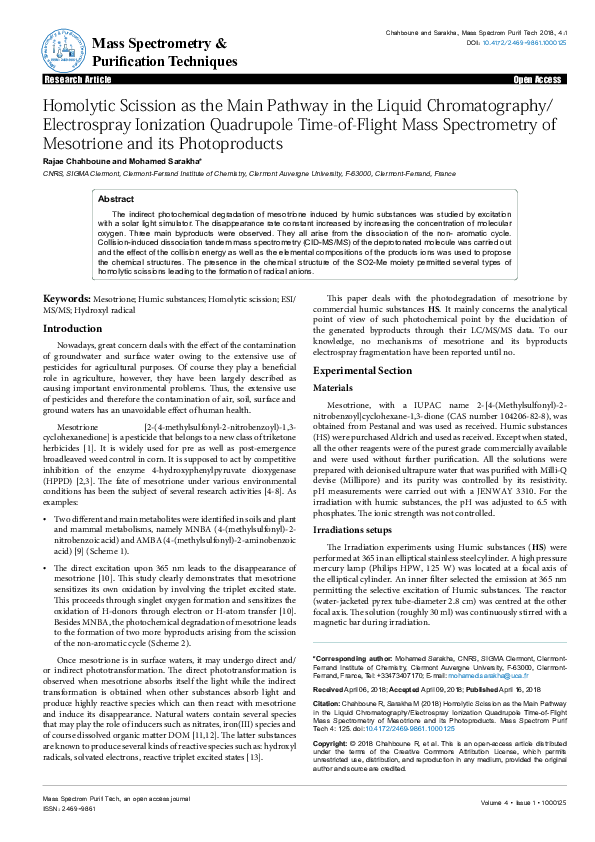 (PDF) Homolytic Scission as the Main Pathway in the Liquid ...