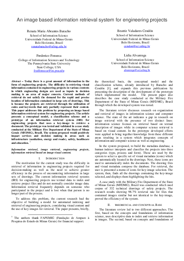 Pdf An Image Based Information Retrieval System For Engineering Projects