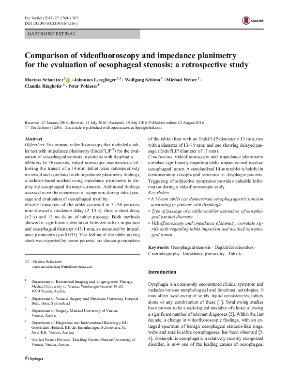 (PDF) Comparison of videofluoroscopy and impedance planimetry for the ...