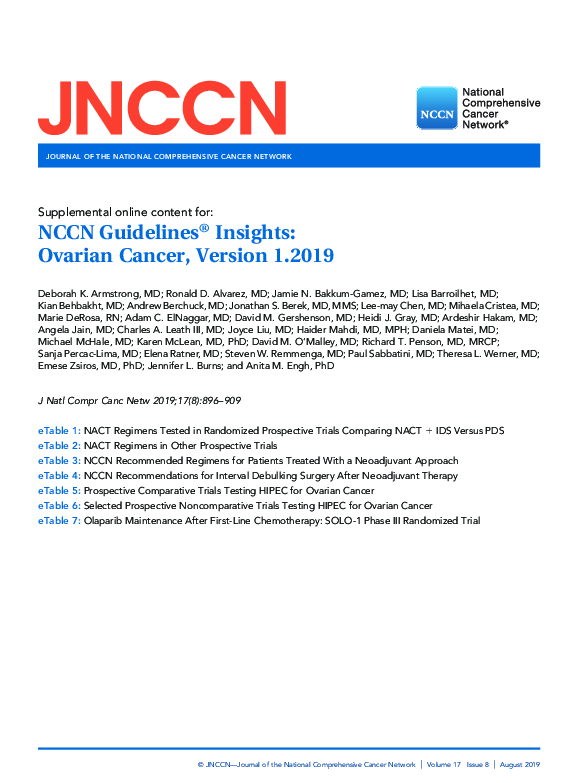 (PDF) NCCN Guidelines Insights: Ovarian Cancer, Version 1.2019