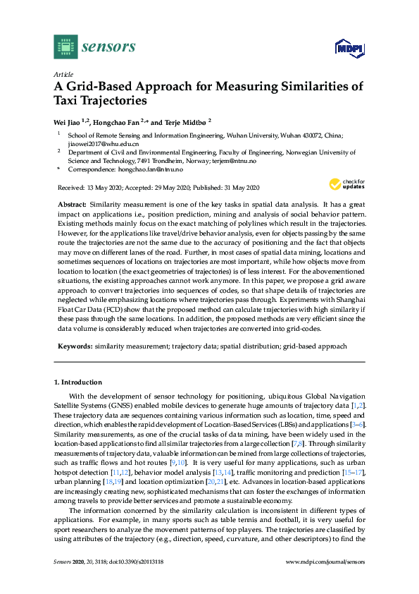 Pdf A Grid Based Approach For Measuring Similarities Of Taxi