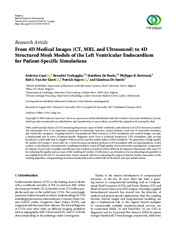 (PDF) From 4D Medical Images (CT, MRI, and Ultrasound) to 4D Structured ...