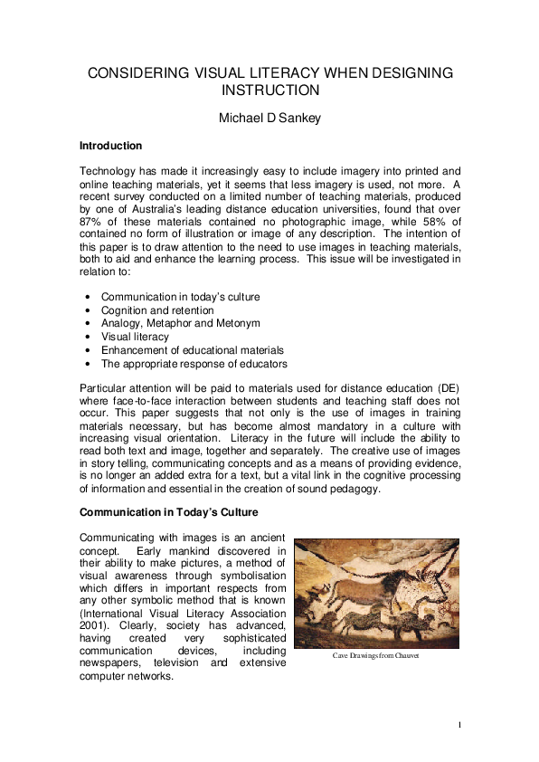 (PDF) Considering Visual Literacy When Designing Instruction