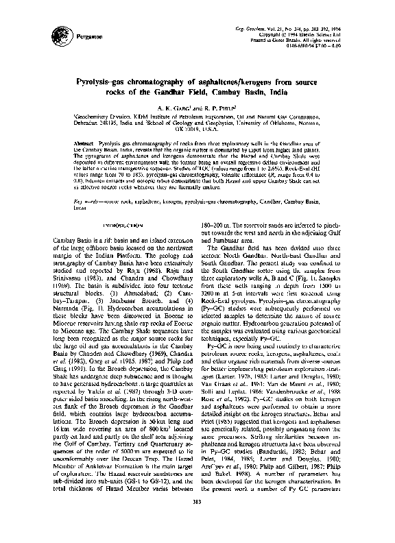 (PDF) Pyrolysis-gas chromatography of asphaltenes/kerogens from source ...