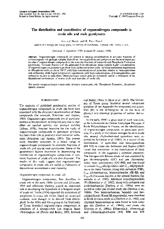 (PDF) The distribution and quantitation of organonitrogen compounds in ...