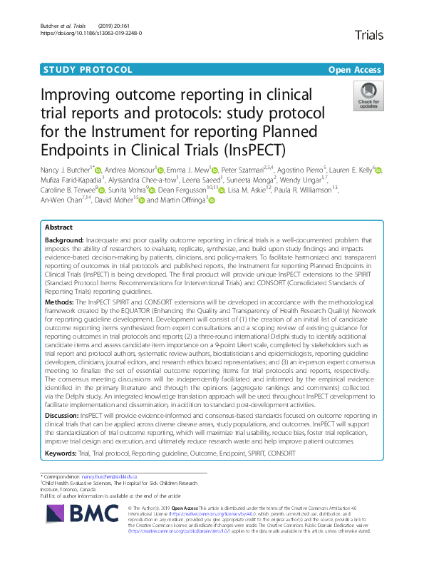 (PDF) Improving outcome reporting in clinical trial reports and ...