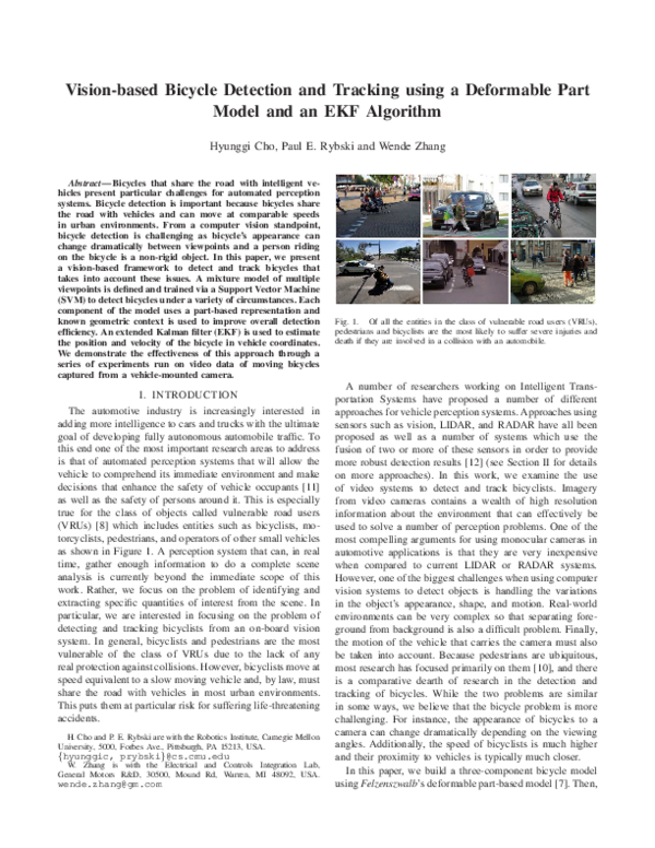 (PDF) Vision-based bicycle detection and tracking using a deformable part model and an EKF ...