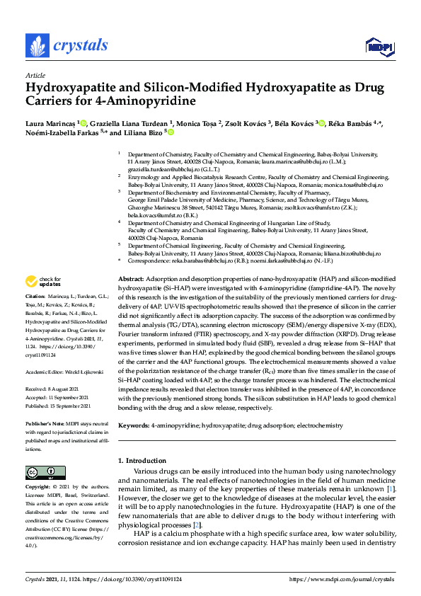 (PDF) Hydroxyapatite and Silicon-Modified Hydroxyapatite as Drug ...