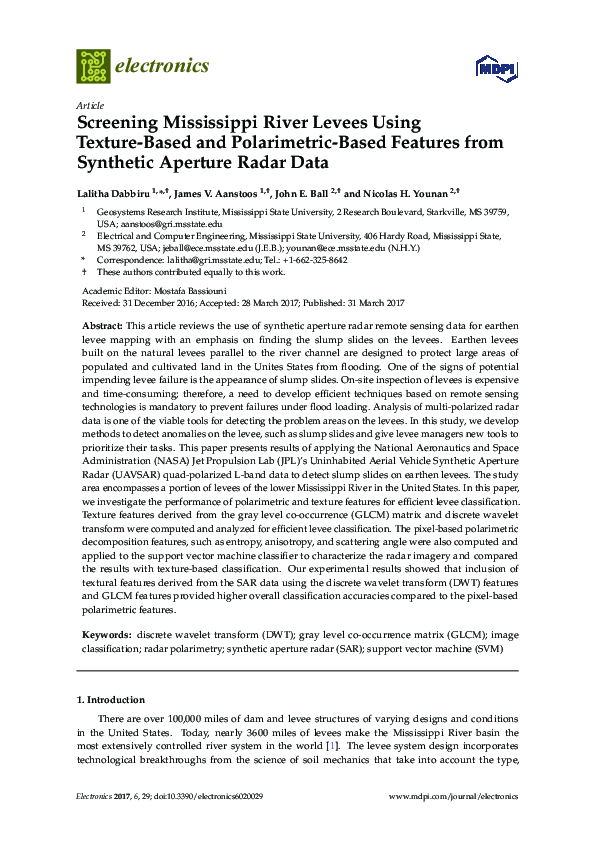 (PDF) Screening Mississippi River Levees Using Texture-Based and ...