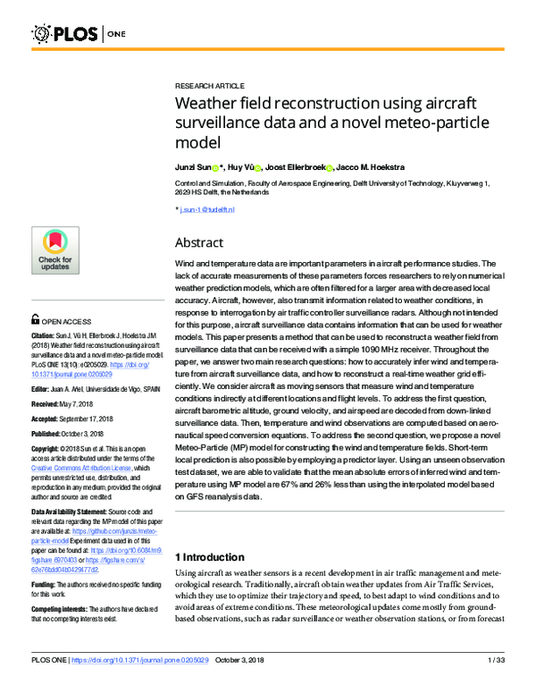 (PDF) Weather field reconstruction using aircraft surveillance data and ...