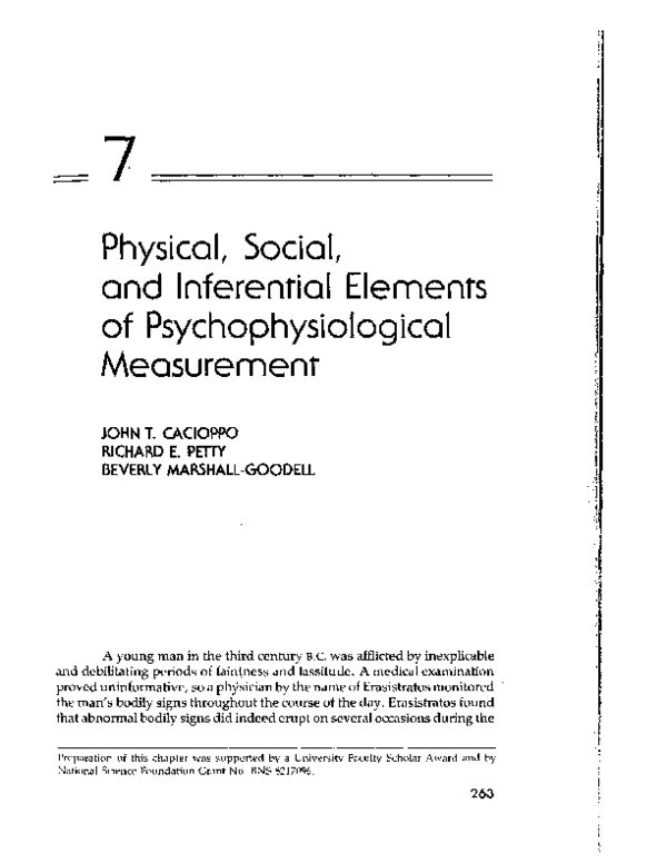 (PDF) Physical, Social, and Inferential Elements of Psychophysiological ...