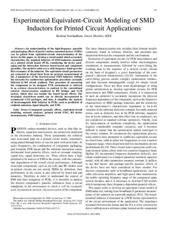 (PDF) Experimental equivalent-circuit modeling of SMD inductors for ...