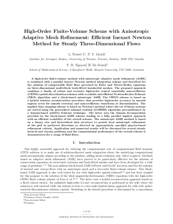 (PDF) High-Order Finite-Volume Scheme with Anisotropic Adaptive Mesh Refinement: Efficient ...