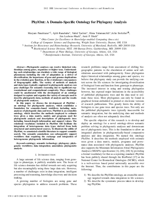 (PDF) PhylOnt: A domain-specific ontology for phylogeny analysis