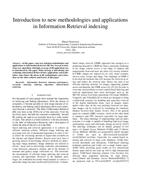 (PDF) Introduction to new methodologies and applications in Information ...