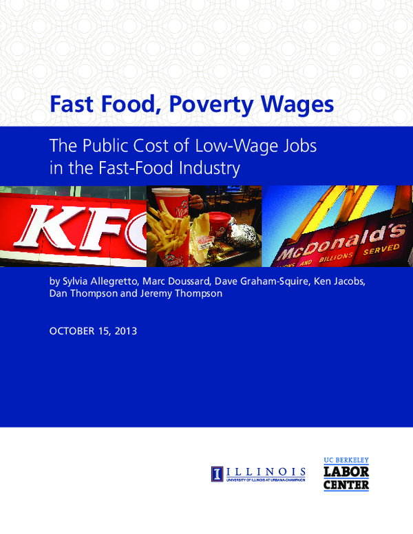 (PDF) Fast Food, Poverty Wages: The Public Cost of Low-Wage Jobs in the ...