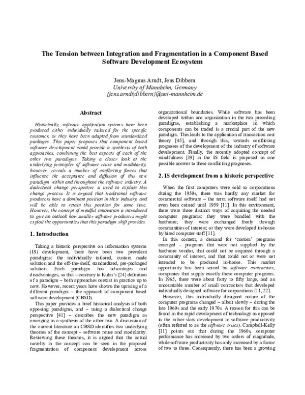 (PDF) The Tension between Integration and Fragmentation in a Component ...
