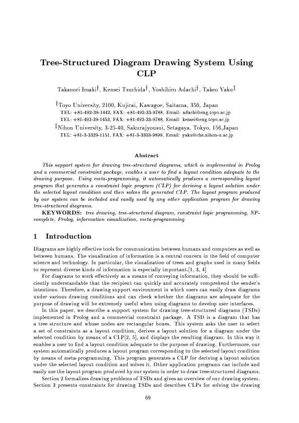 (PDF) Tree-Structured Diagram Drawing System Using CLP