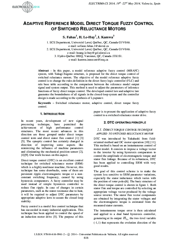 (PDF) Adaptive Reference Model Direct Torque Fuzzy Control of Switched Reluctance Motors