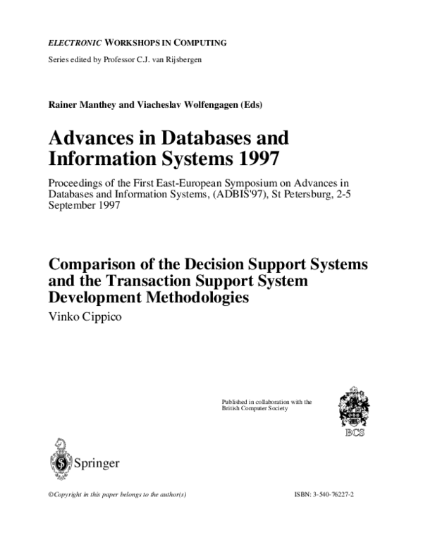 (PDF) Comparison of the Decision Support systems and the Transaction Support System Development ...