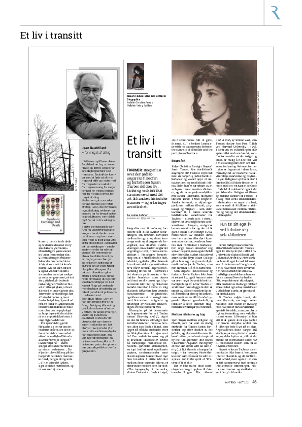 (PDF) Et liv i transitt. Anmeldelse av "Susan Taubes: Eine ...