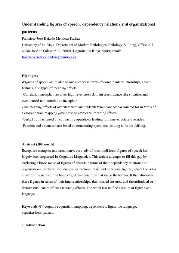Pdf Understanding Figures Of Speech Dependency Relations And