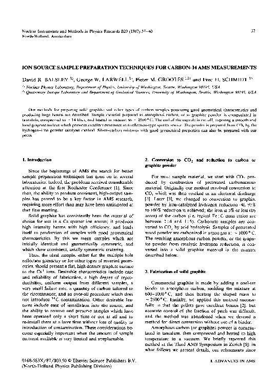 (PDF) Ion source sample preparation techniques for carbon-14 AMS ...