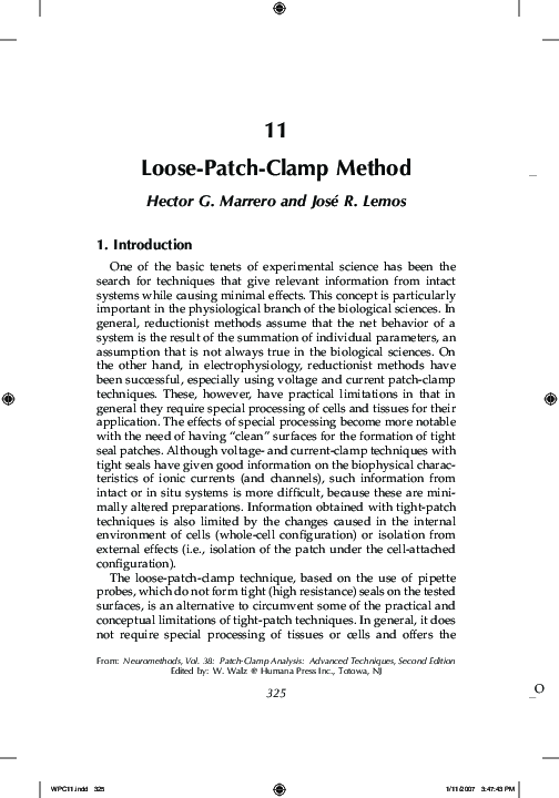 (PDF) Loose-Patch-Clamp Method | José Lemos - Academia.edu