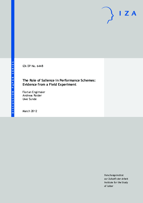 (PDF) The role of salience in performance schemes: Evidence from a ...