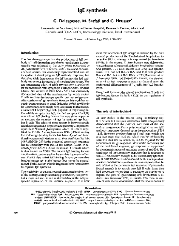(PDF) IgE synthesis