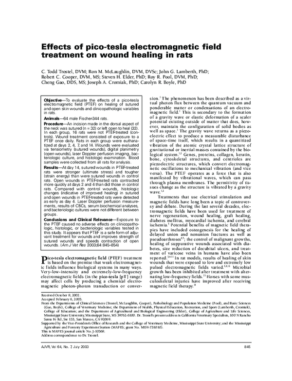 (PDF) Effects of pico-tesla electromagnetic field treatment on wound ...