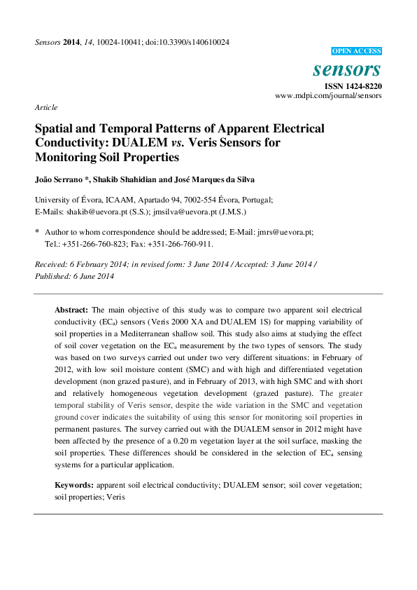 (PDF) Spatial and temporal patterns of apparent electrical conductivity ...