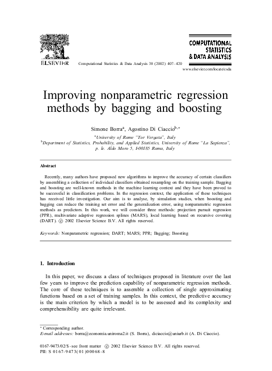(PDF) Bagging and Boosting performance in Projection Pursuit Regression