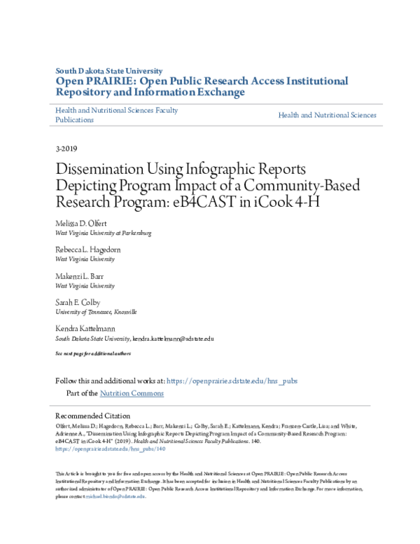 (PDF) Dissemination Using Infographic Reports Depicting Program Impact ...