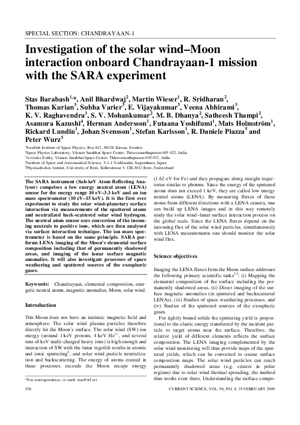 (PDF) Investigation of the solar wind-Moon interaction onboard ...